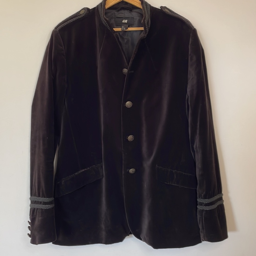 Men’s Black Velour Military Jacket - Gem